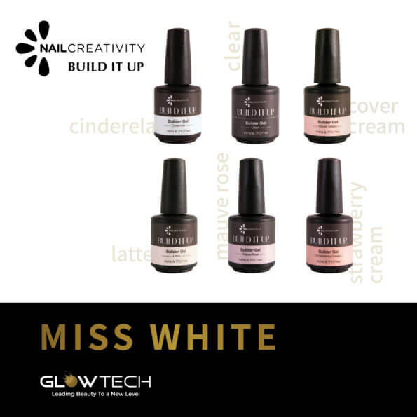 סדרת ג’ל בנייה 6 בקבוקים build it up nail creativity- Miss White ...